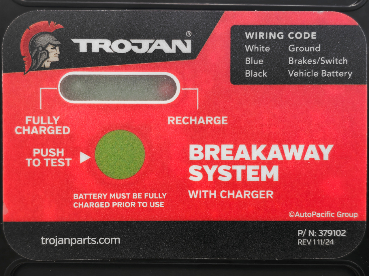 Breakaway Battery Kit - Push to Test - 5Ah- Breakaway Kits/Switches ...